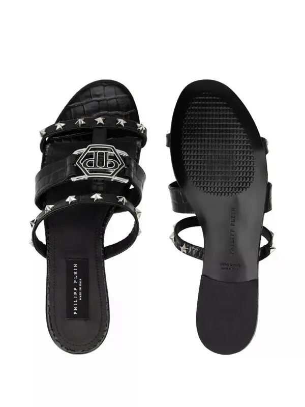 Philipp Plein Cocco Stars Sandals - Black