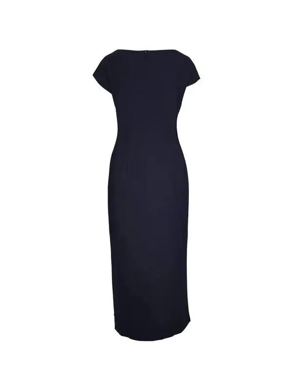 Lela Rose Navy Floral Slit Dress