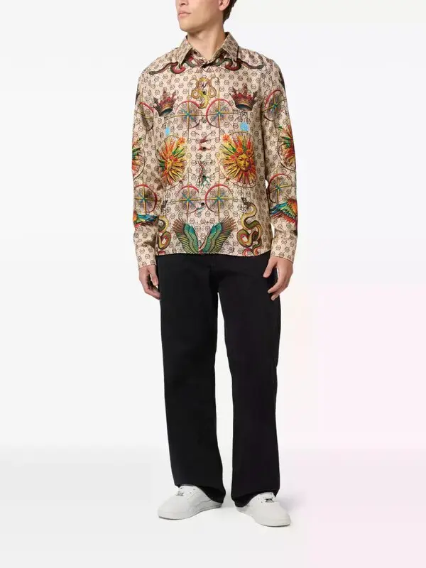Philipp Plein Monogram Tattoo Shirt - Neutrals