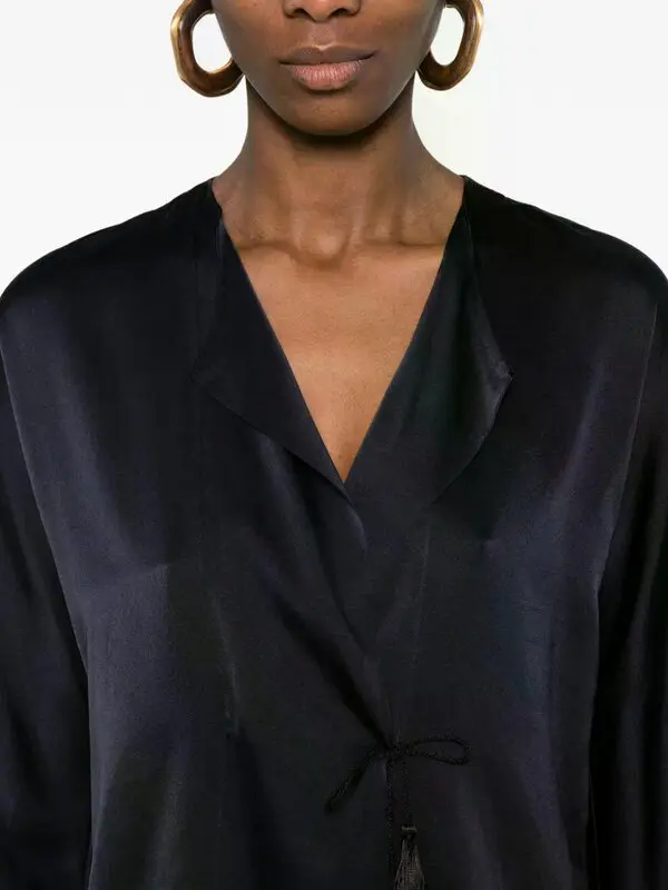 FORTE_FORTE V-neck Tassel Detail Top