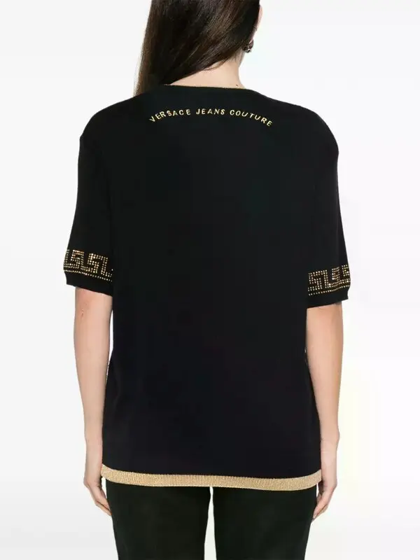 Versace Short-sleeve Embellished Sweater