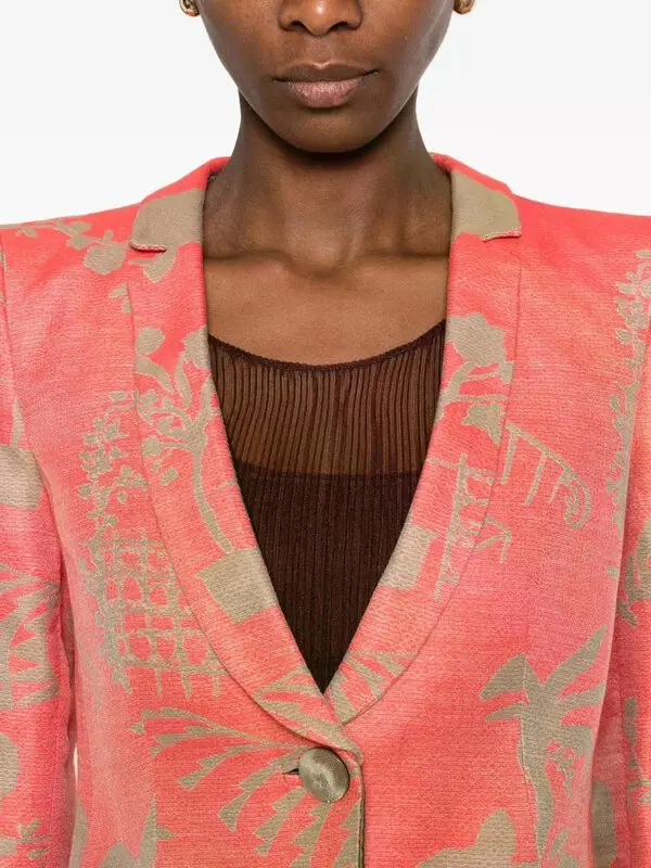 Giorgio Armani 2000s Patterned Silk Suit - Red