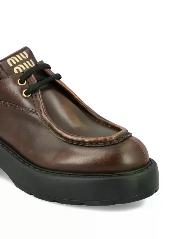 Miu Miu Sienna Leather Platform Derby Shoes