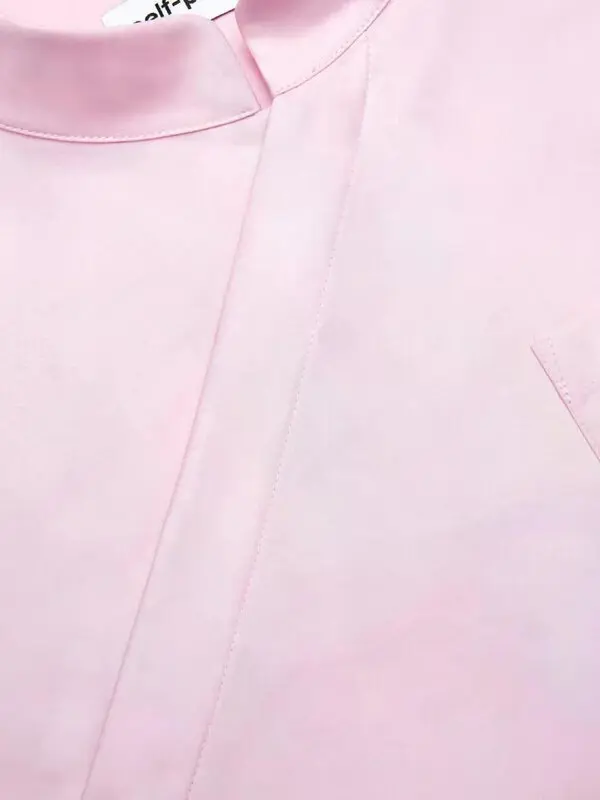 SELF-PORTRAIT Asymmetrical Long Sleeve Shirt With Chest Pocket