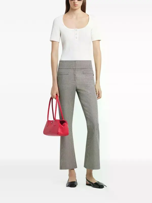 COURREGES Ribbed Knit Buttoned T-shirt - White