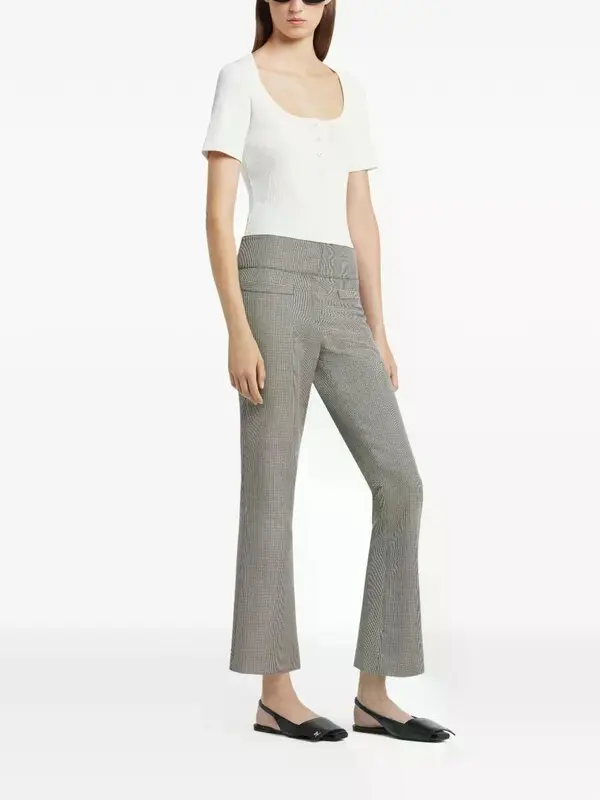 COURREGES Ribbed Knit Buttoned T-shirt - White