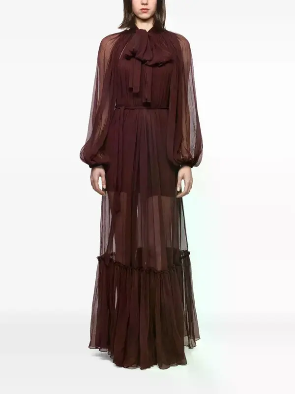 ATU BODY COUTURE Ruffled Tie Maxi Dress - Red