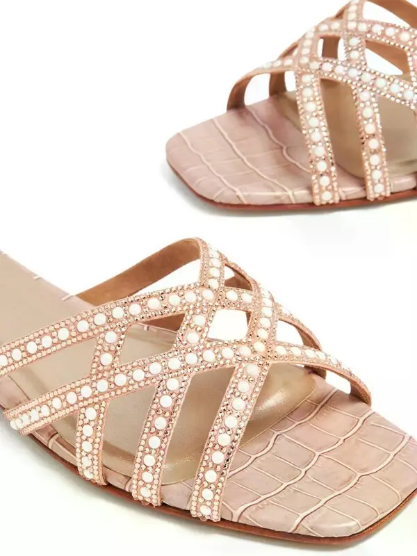 NICOLI Maril Pearl Embellished Sandals