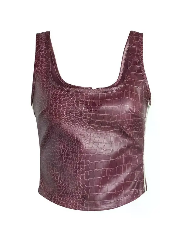 Adidas Crocodile Effect Corset Top - Red