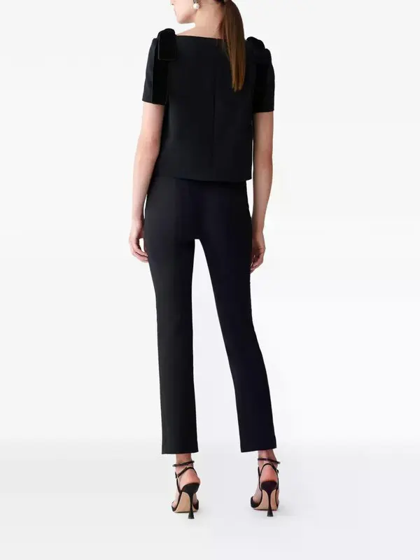 Carolina Herrera Short-sleeve Bow Detail Blouse