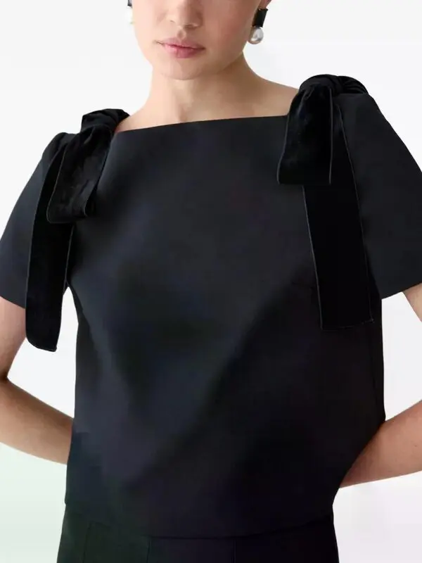 Carolina Herrera Short-sleeve Bow Detail Blouse