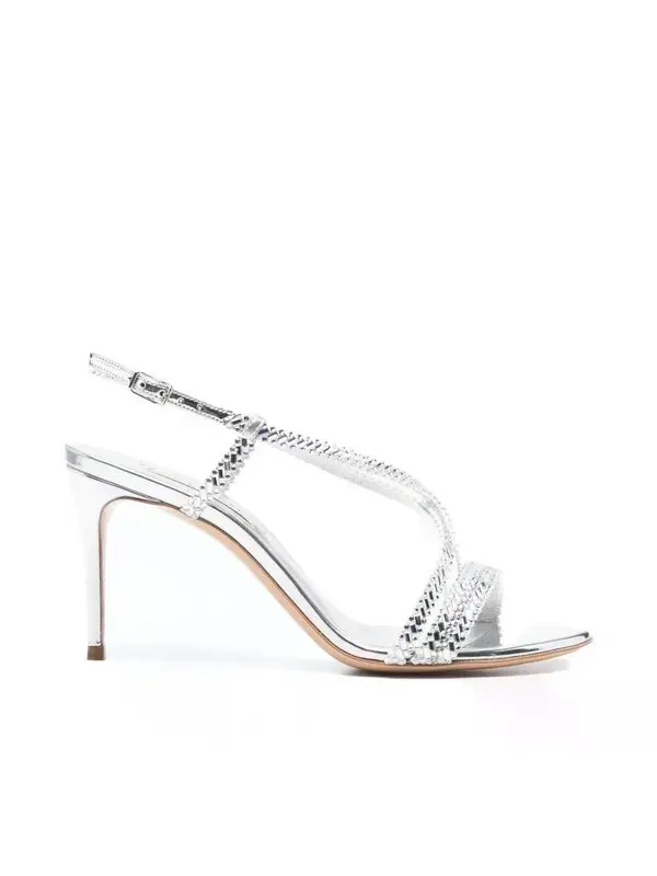 Casadei Tone Criss-cross Stiletto Sandals - Silver