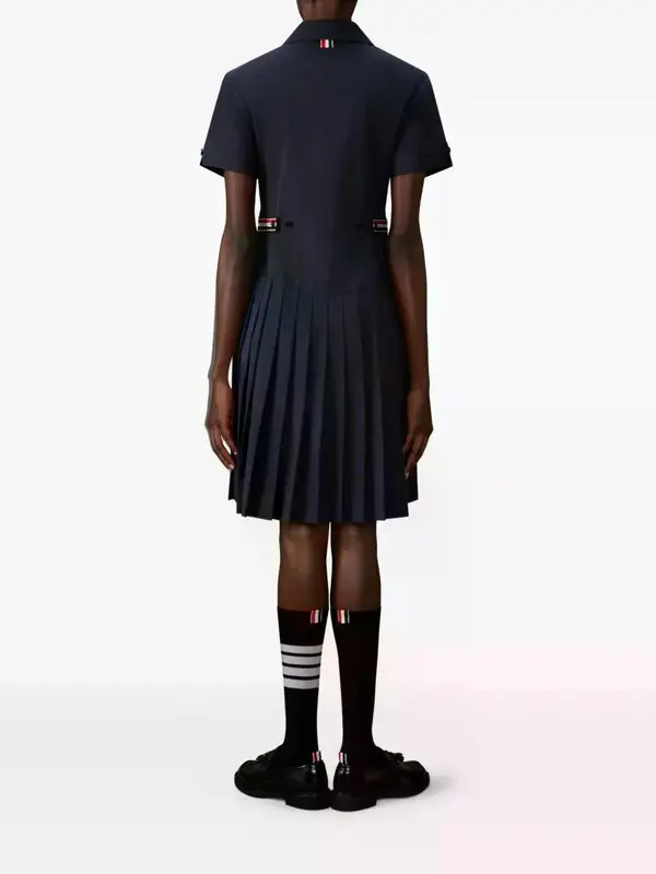 Thom Browne Buttoned Pleated Midi Dress