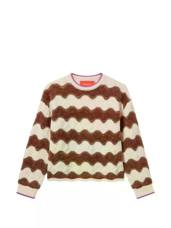 La DoubleJ Hang Ten Wave Knit Sweater - Neutrals