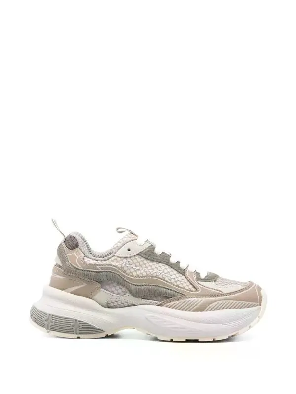 Emporio Armani Leather Sneakers - Neutrals
