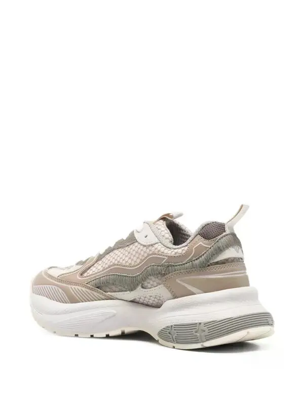 Emporio Armani Leather Sneakers - Neutrals