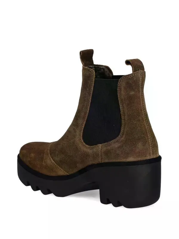 Fly London Platform Heeled Chelsea Boots - Brown