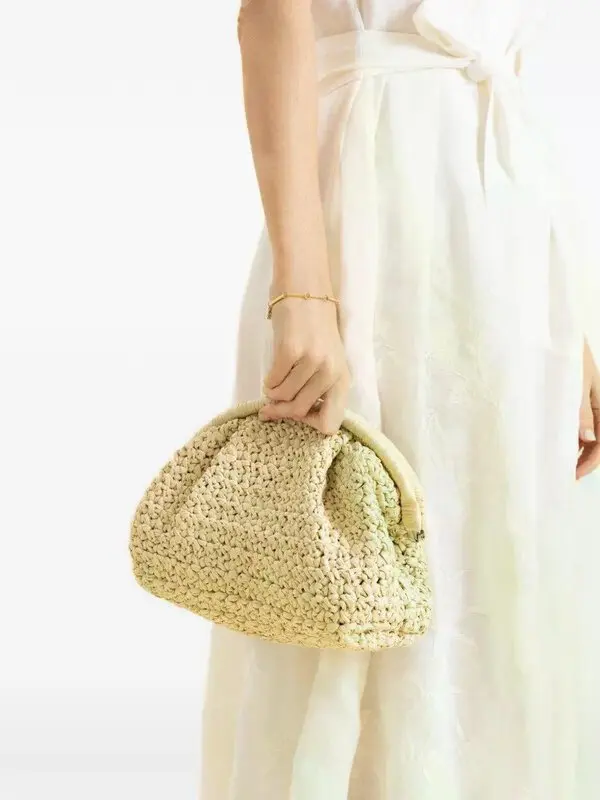 Eleventy Raffia Gathered Clutch