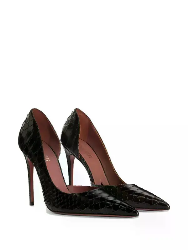 Paris Texas Vera Snakeskin Point-toe Pumps - Black