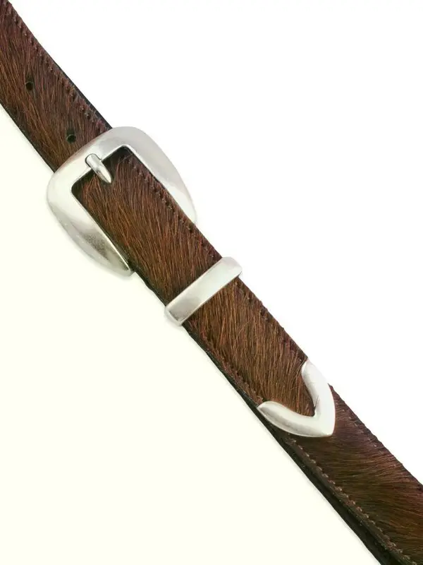MOLEBO Fur Buckle Belt - Brown