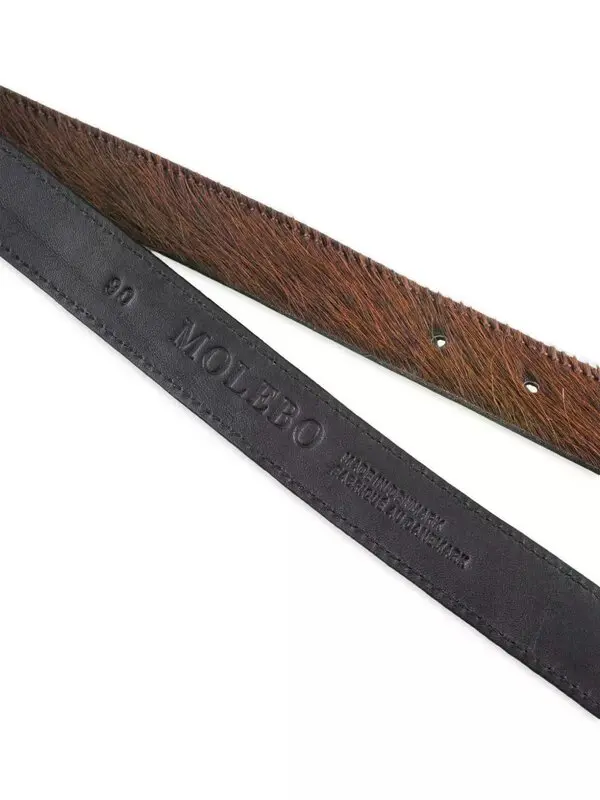 MOLEBO Fur Buckle Belt - Brown