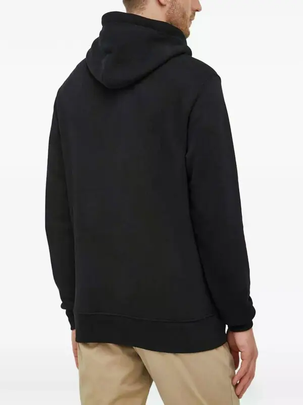 Gant Shield Logo-embroidered Hoodie - Black