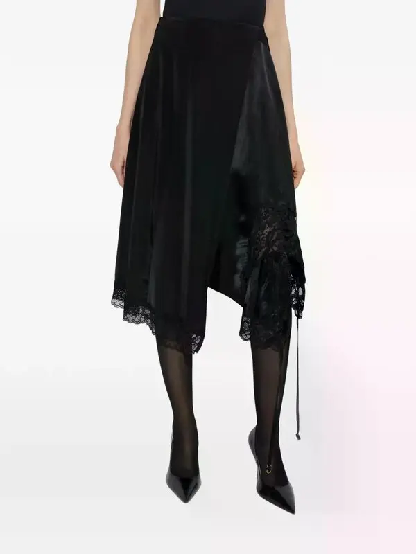 Vetements Asymmetric Lace-trim Skirt