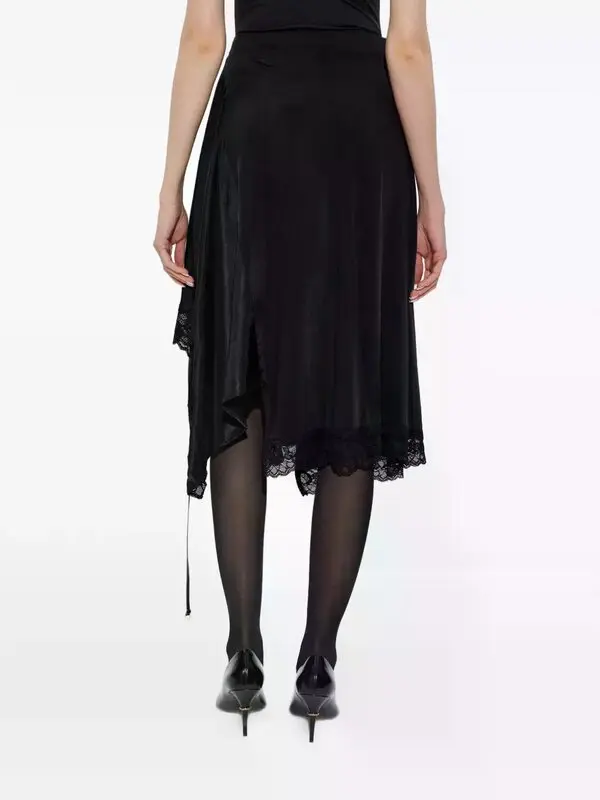 Vetements Asymmetric Lace-trim Skirt