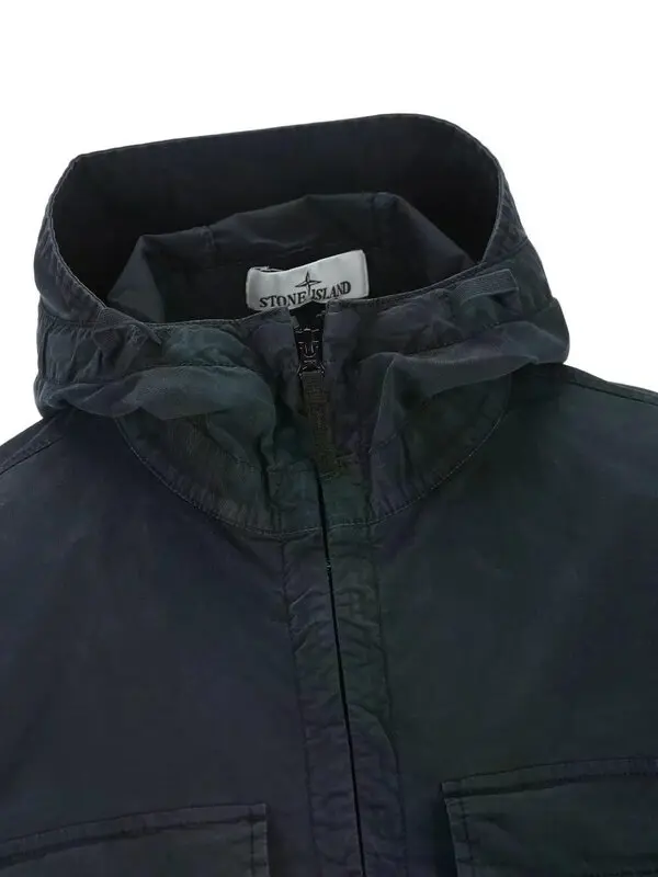Stone Island Hooded Jacket With Chest Pockets - Black