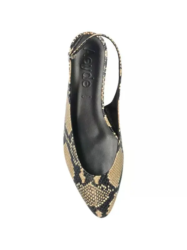 AeydĒ Snake-pattern Flat Pumps - Neutrals