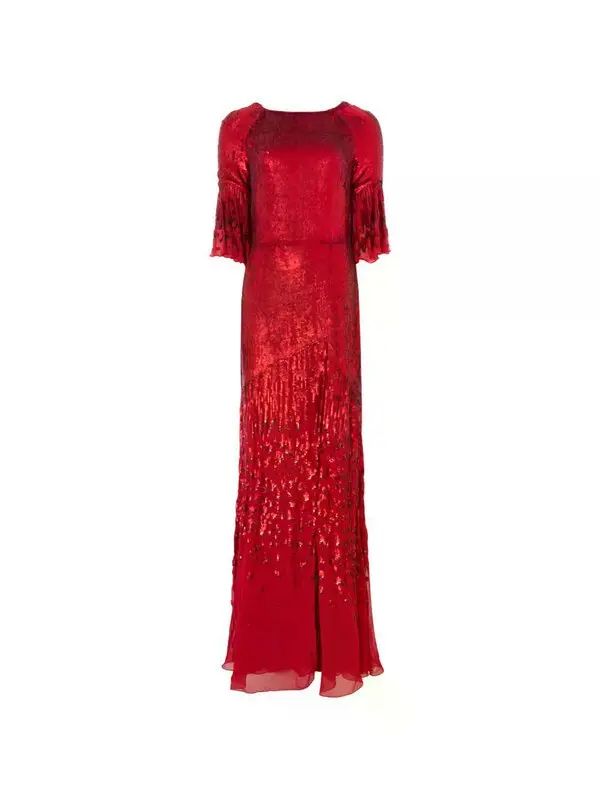 TEMPERLEY LONDON Celestial Sequin-embellished Maxi Dress - Red