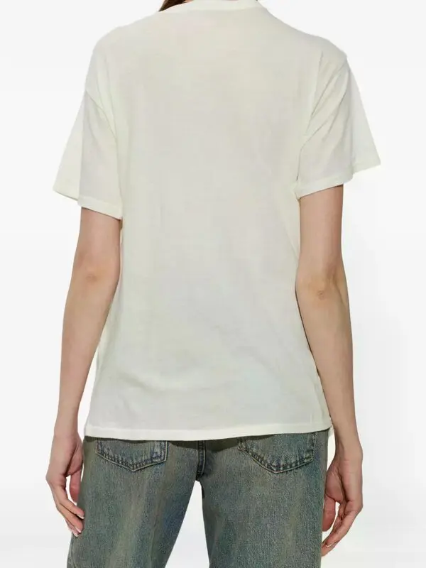 R13 Text Print Round Neck T-shirt - White