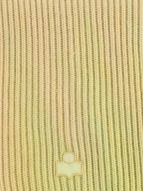 Isabel Marant Étoile Marion Ribbed-knit Logo-patch Scarf - Neutrals
