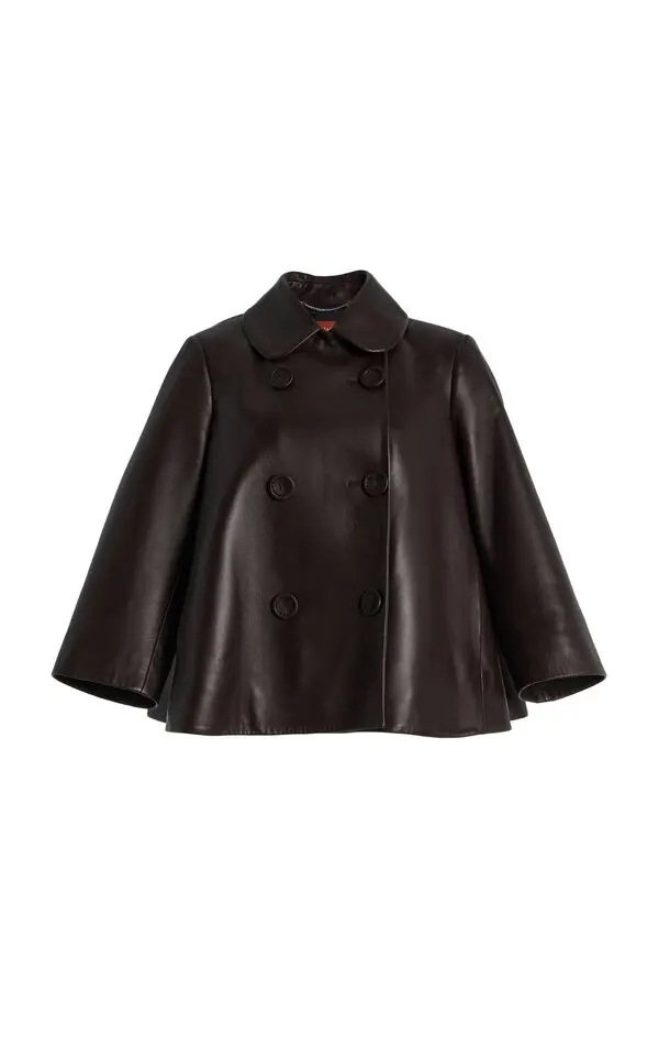 Altuzarra Hayden Leather Cape Coat - Brown