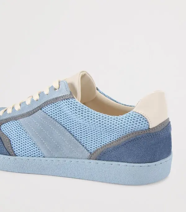 Kurt Geiger Lloyd 2 Suede And Fabric Lace-up Sneakers - Blue