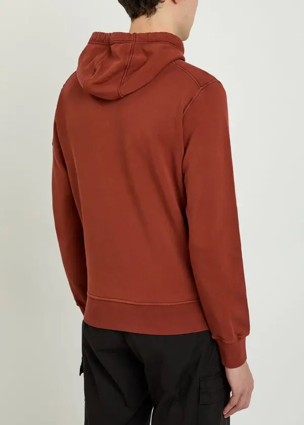 Stone Island Hooded Cotton Sweatshirt With Detachable Plaque
