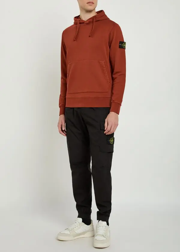 Stone Island Hooded Cotton Sweatshirt With Detachable Plaque