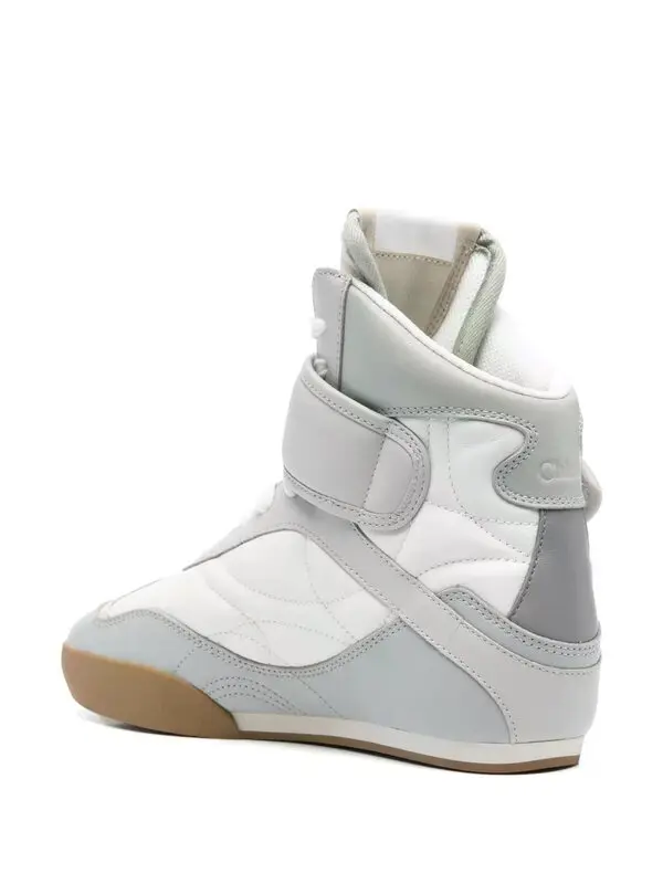 Chloé High-top Sneakers With Touch-strap Fastening - Grey