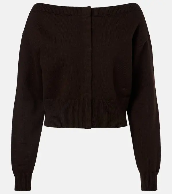 TOM FORD Off-shoulder Cashmere Cardigan - Brown