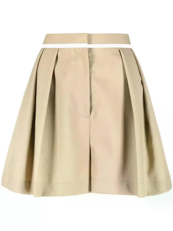 Stella McCartney High-waist Pleat Detail Tailored Shorts - Neutrals