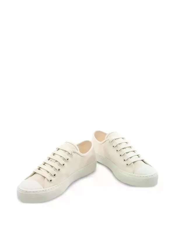Prada Canvas Triangle Logo Lace-up Sneakers