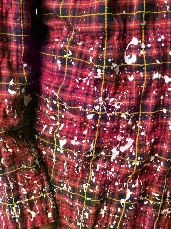 Palm Angels Paint Splatter-print Check Shirt
