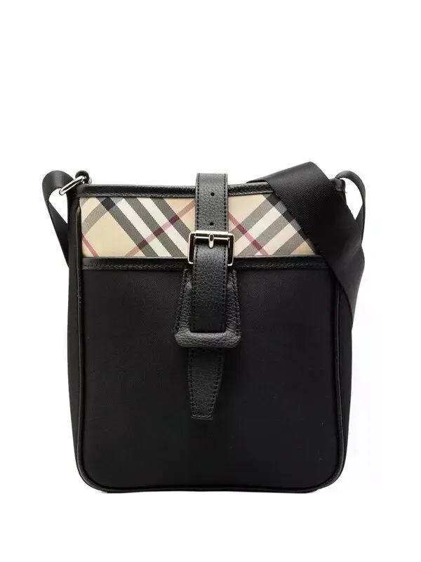 Burberry Nova Check Trimmed Canvas Crossbody Bag