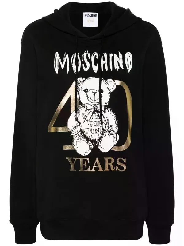 Moschino Teddy Bear Print Cotton Hoodie