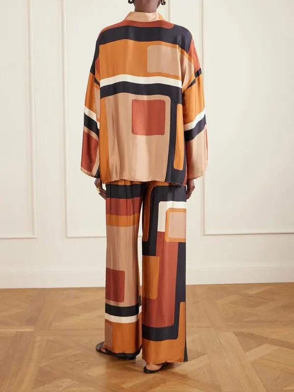 Faithfull The Brand Cora Printed Satin Shirt