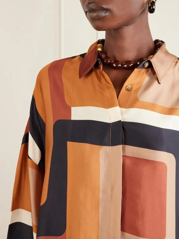 Faithfull The Brand Cora Printed Satin Shirt