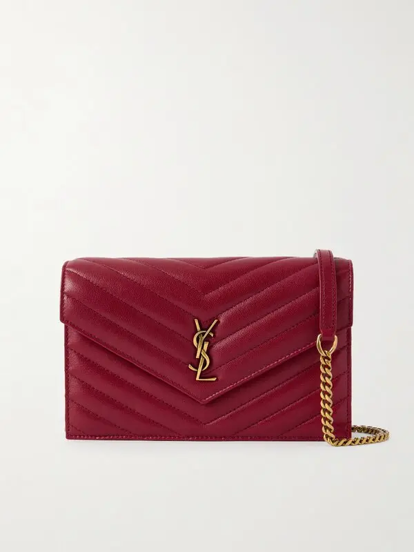 Saint Laurent Cassandre Mini Matelassé Leather Shoulder Bag - Red