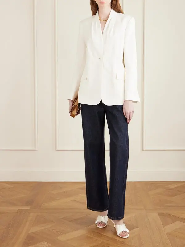Manolo Blahnik Viera 50 Satin Mules - White