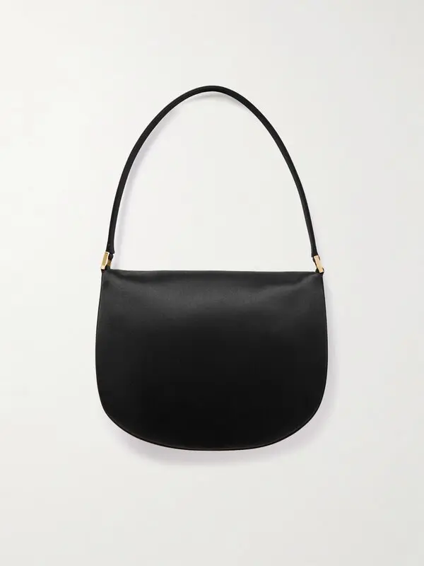 Savette Tondo Small Satin Shoulder Bag - Black