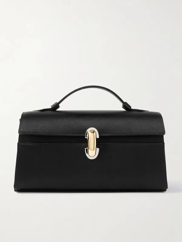 Savette Symmetry Pochette Satin Tote - Black